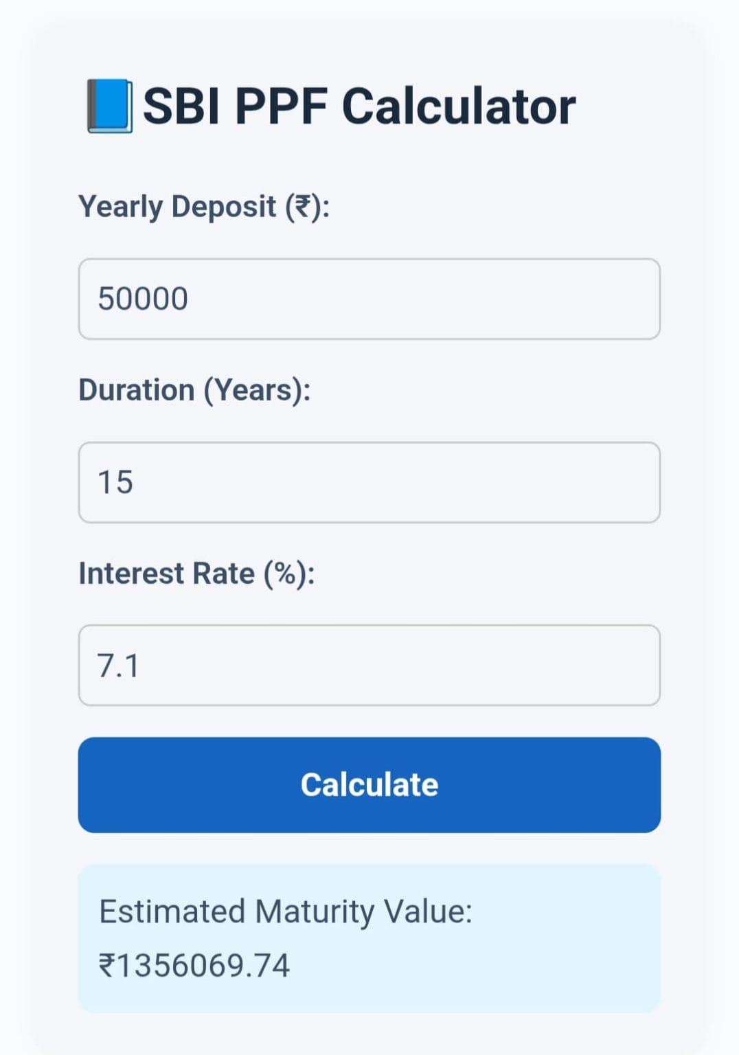 SBI PPF Calculator – Zenvita Tools